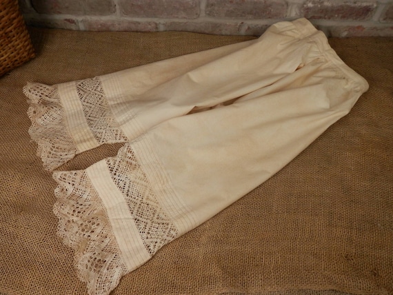 Antique Victorian Split Bloomers, Beautiful Lace and … - Gem