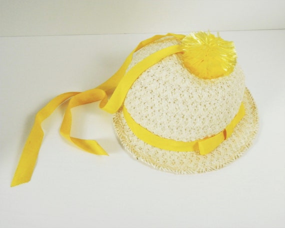 Vintage Girls Easter Hat, Little Girls Spring Hat, Wh… - Gem