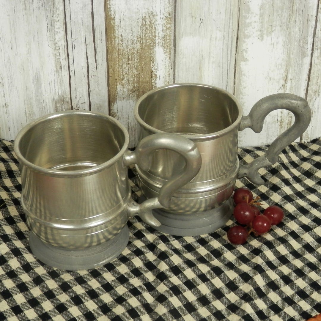 Vintage Pair of Rustic Pewter Mugs Mansion Gift Wares by Oneida - Etsy