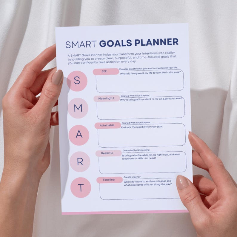 SMART Goals Planner – Strategic Vision Board, Productivity Tracker (PDF ...
