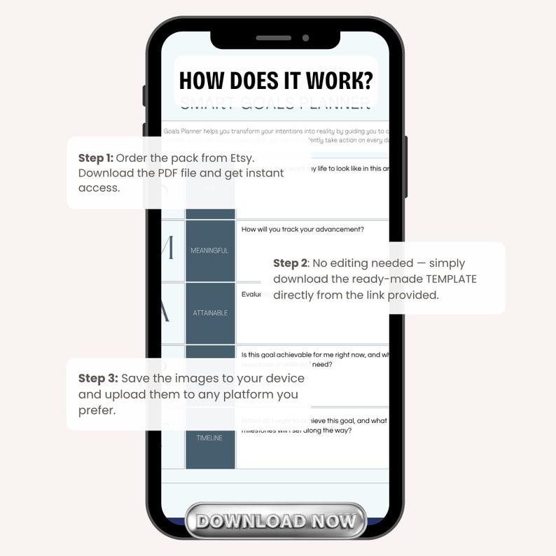 SMART Goals Planner – Strategic Vision Board, Productivity Tracker (PDF ...