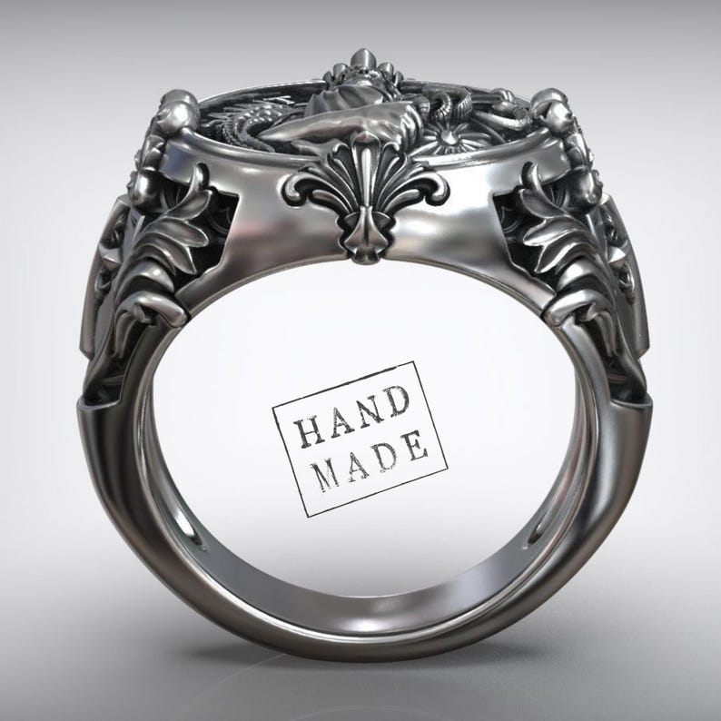 Saint Raphael Archangel Ring - Shield Style With Caduceus Symbol - Etsy