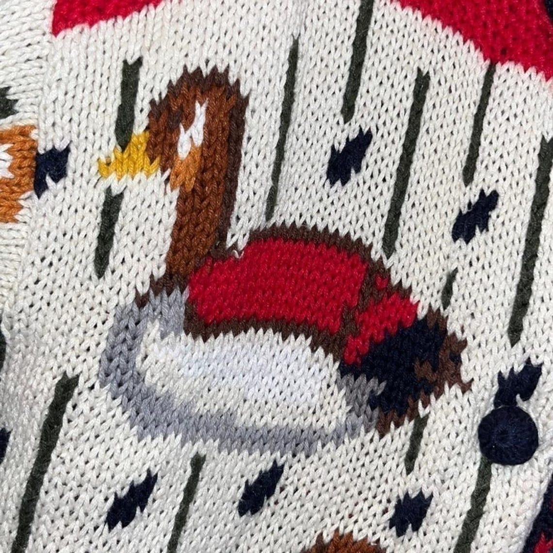 PREPPY Lodge Old Money Grandpa Chunky Knit 90s Duck Sweater Eagle Eye ...