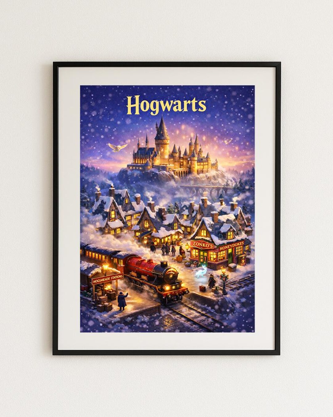 Hogwarts & Hogsmeade Isometric Poster – Magical Winter Fantasy Wall Art ...