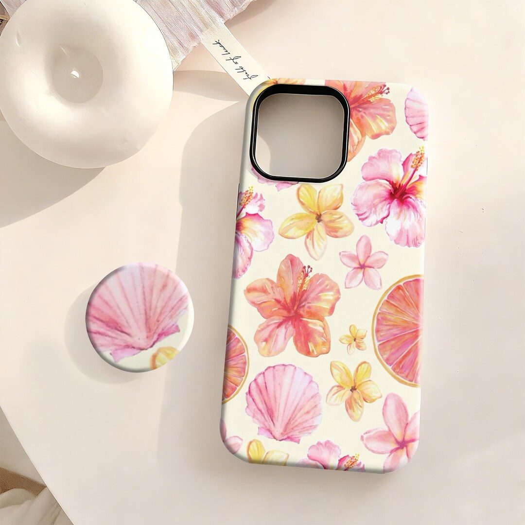Hibiscus Seashell Case,flower and Fruit Art,summer Floral Print, iPhone ...