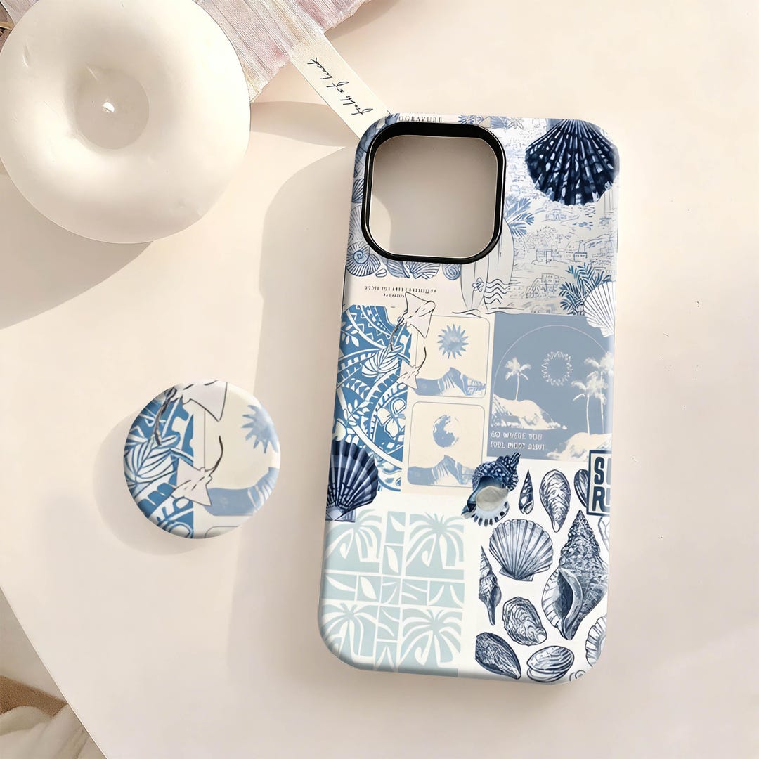 Coastal Aesthetic Preppy Seashell Ocean Case, Beachy Tropical Case ...