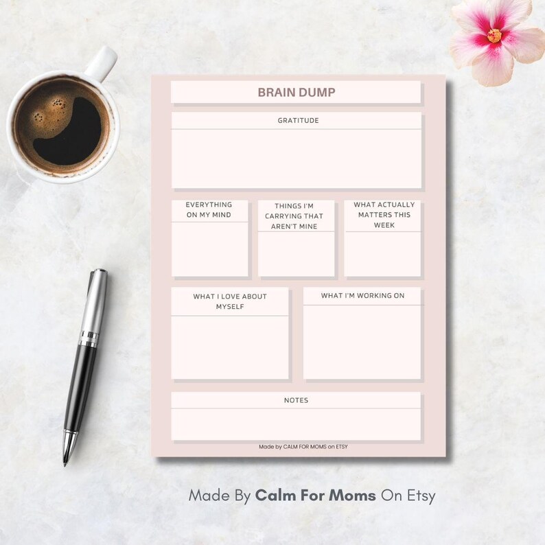 Brain Dump Printable | Weekly Reset Planner | Mental Clarity Worksheet ...