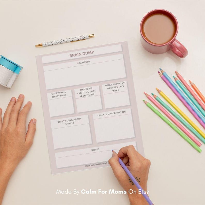 Brain Dump Printable | Weekly Reset Planner | Mental Clarity Worksheet ...