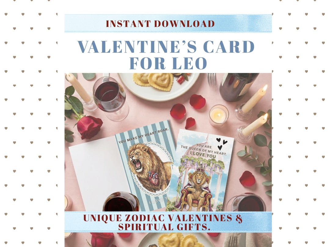 Funny Leo Zodiac Valentine's Day Card | Astrology Love Gift (digital ...