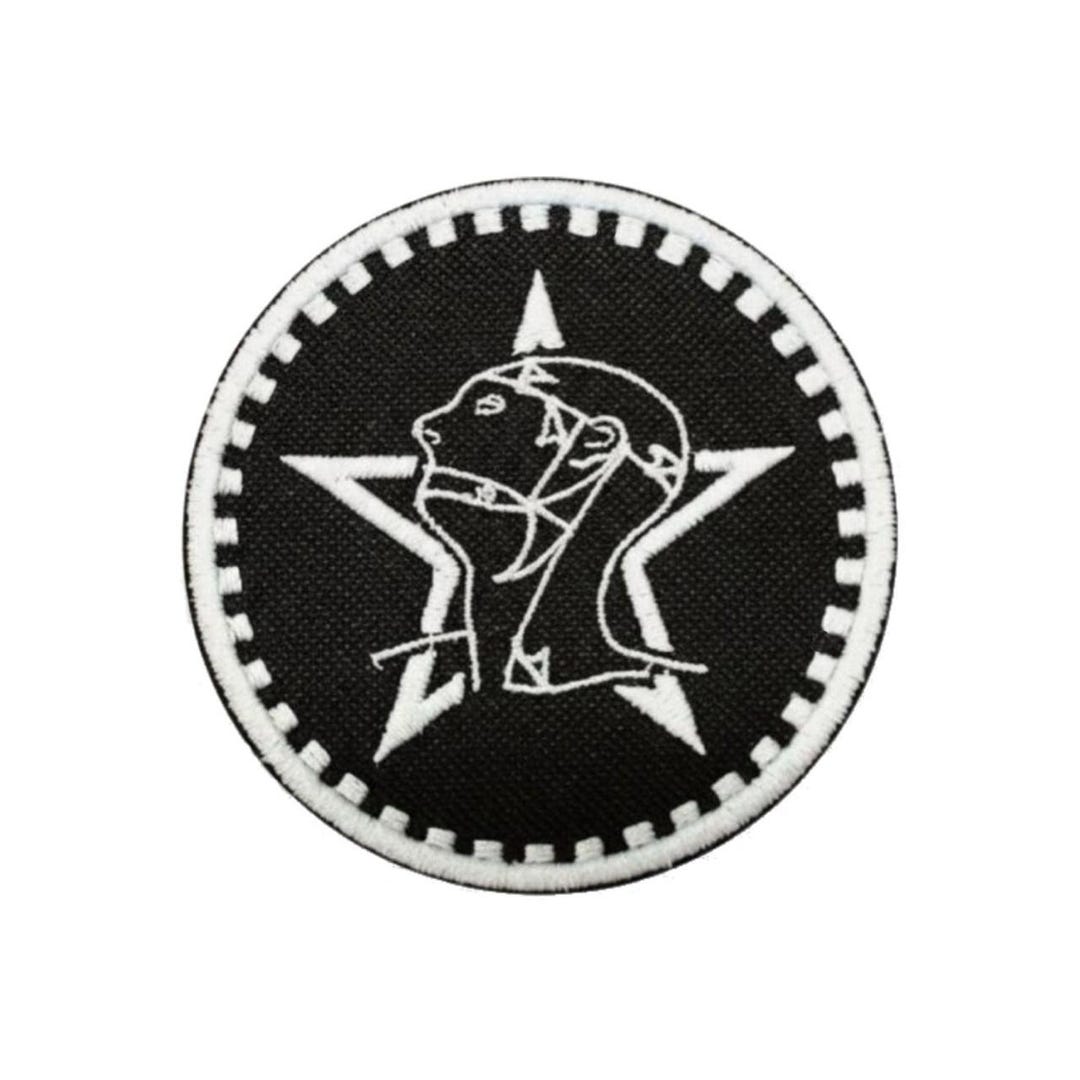 Abstract Face Star Embroidered Patch | Black White Minimal Patch - Etsy