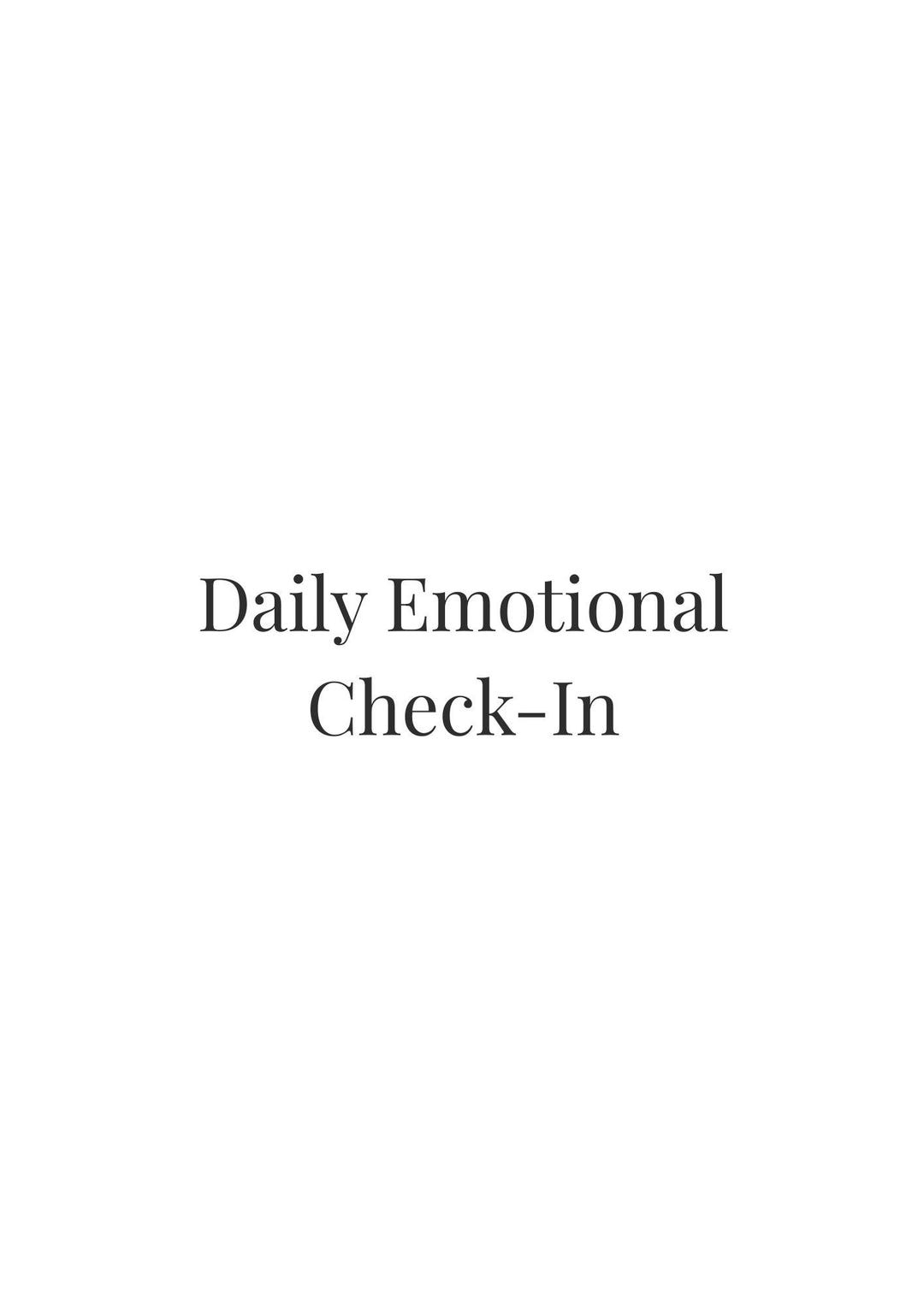 Daily Emotional Check-in | Gentle Self Care Printable | Emotional ...