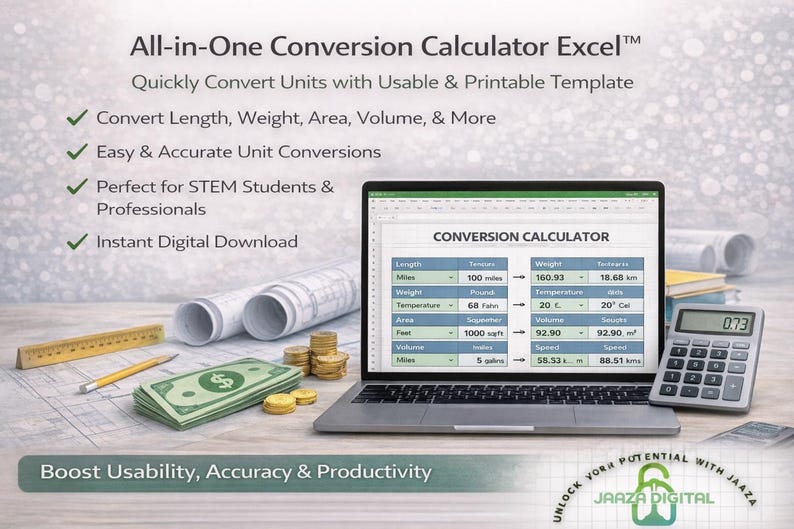 Digital Science Download (conversion Calculator Excel) - Etsy