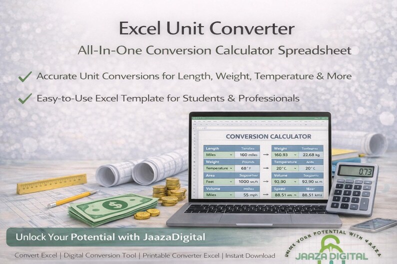 Digital Science Excel Template | Unit Conversion Calculator - Etsy