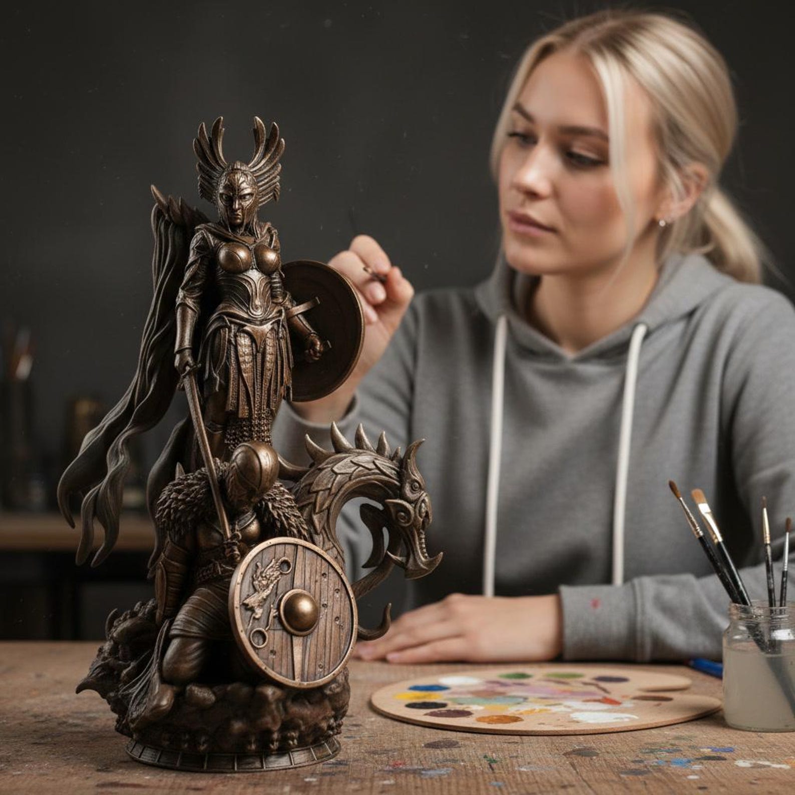Valkyrie STL File – Norse Mythology Warrior Maiden 3D Printable Model ...