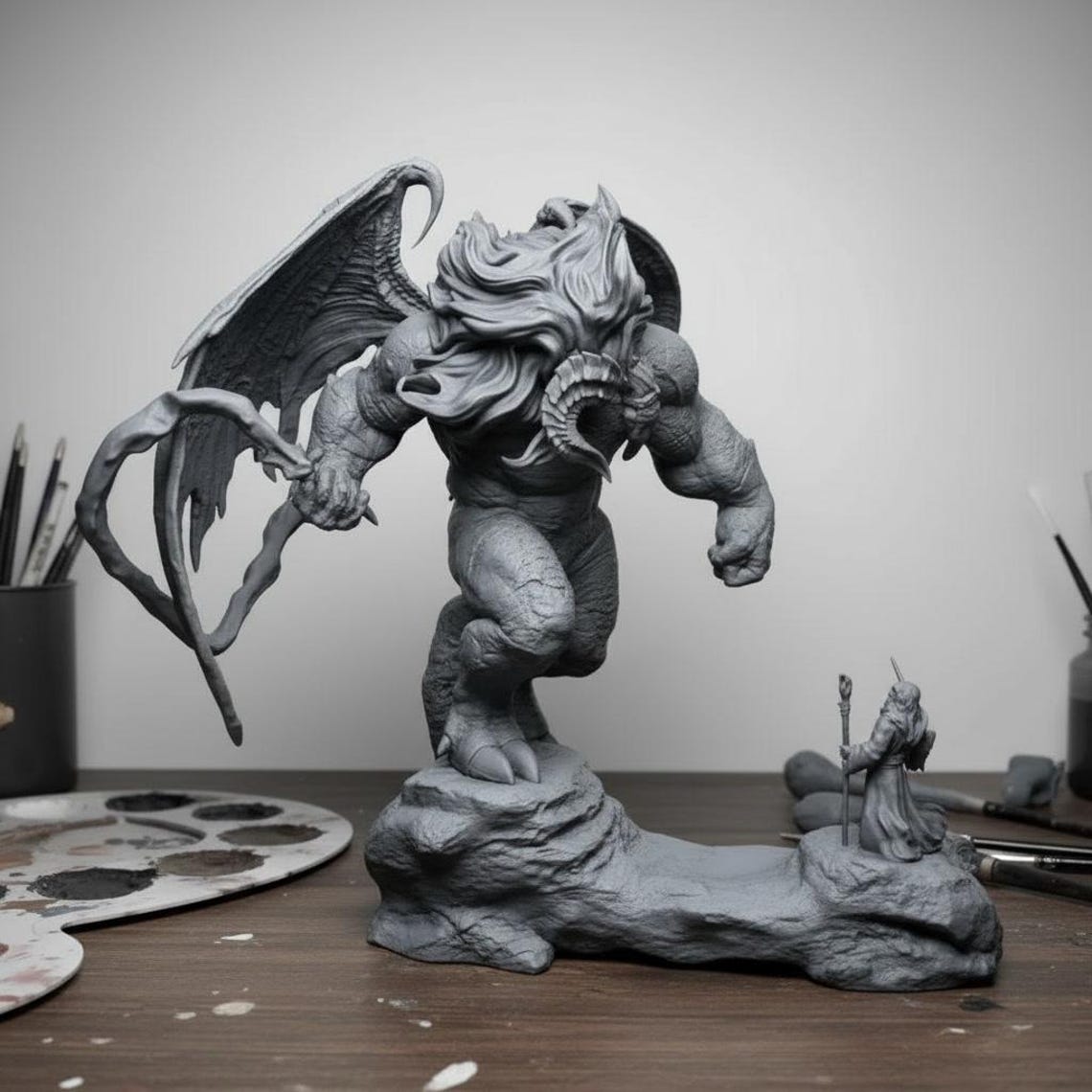 Balrog STL File – LOTR Inspired Demon of Fire 3D Printable Model ...
