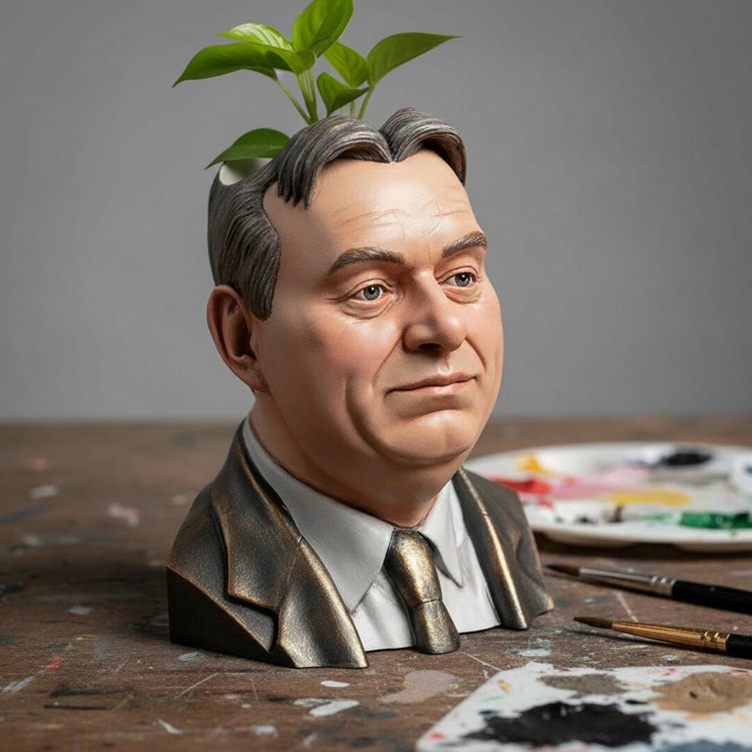 Viktor Orbán Planter STL File – Bust Flower Pot 3D Printable Model ...