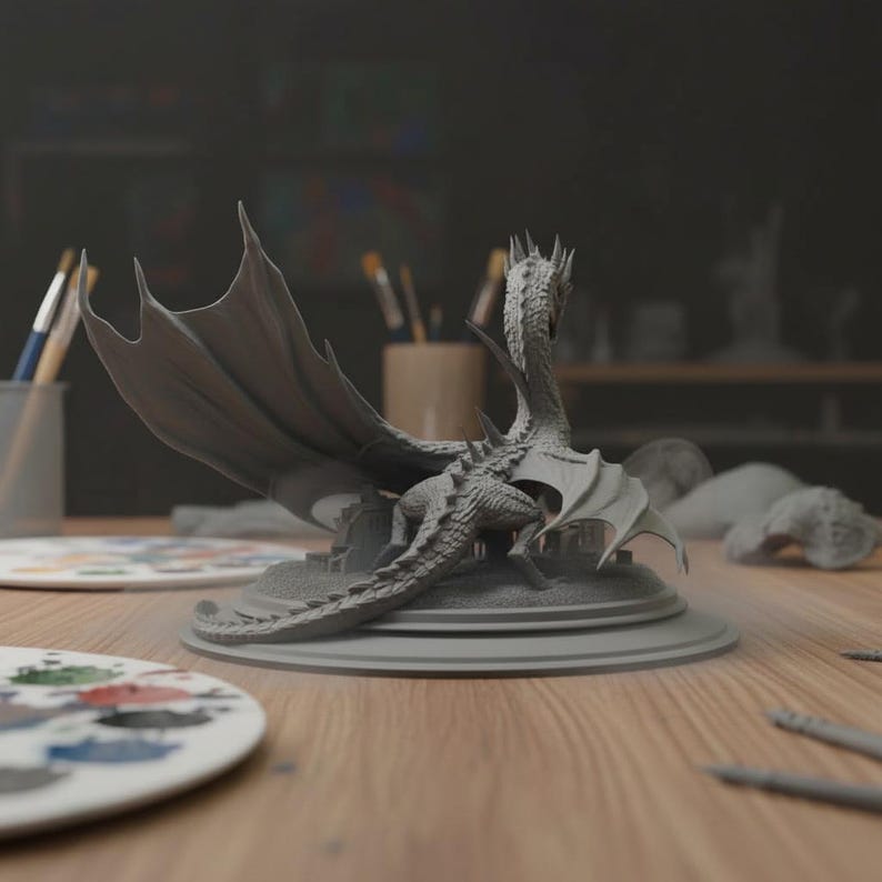 Smaug STL File – LOTR Inspired Fire Dragon 3D Printable Model (digital ...