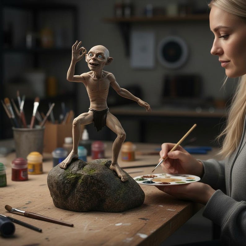 Gollum Diorama STL File – LOTR Inspired Cave Scene 3D Printable Model ...