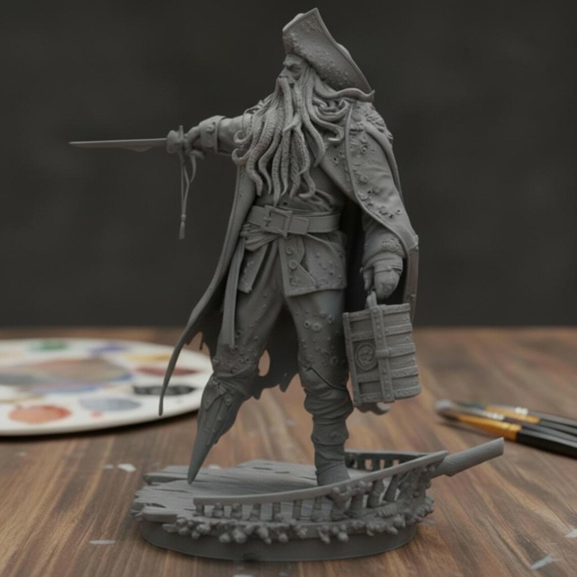 Cursed Ocean Captain STL File – Mythical Sea Monster Commander 3D ...