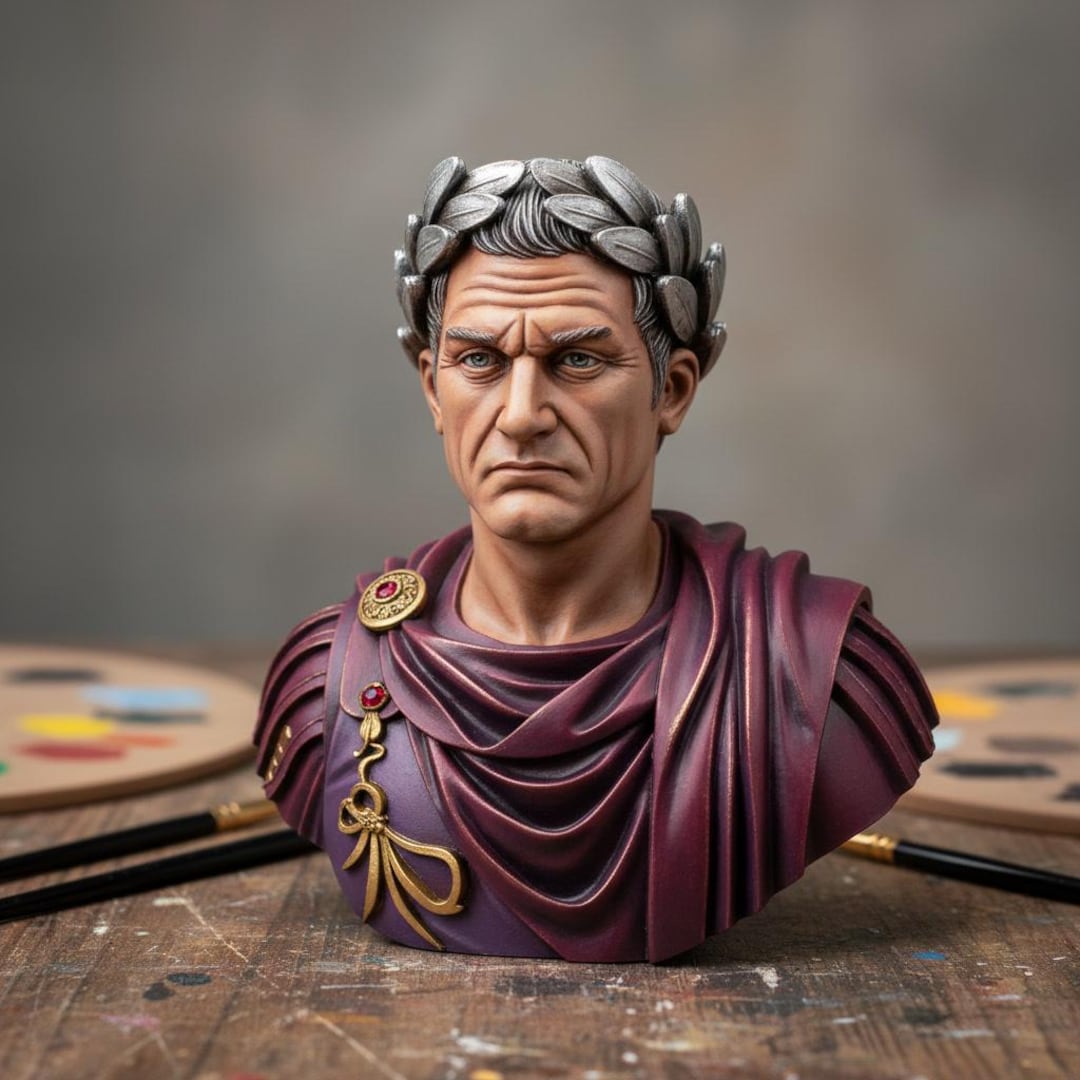 Caesar Bust STL File – Ancient Roman Leader Classical Sculpture 3D ...