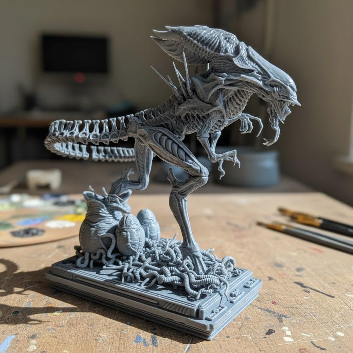 Alien Queen STL File – Xenomorph Hive Queen 3D Printable Model (digital ...