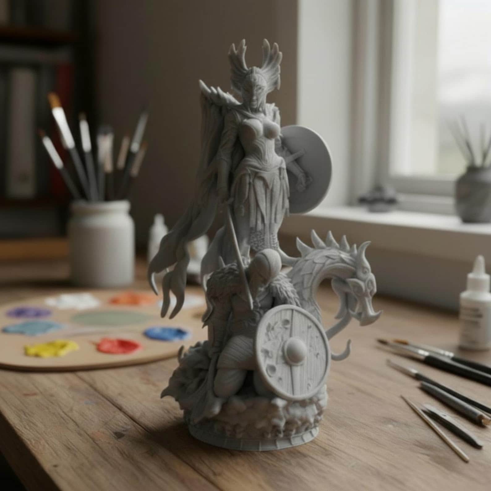 Valkyrie STL File – Norse Mythology Warrior Maiden 3D Printable Model ...