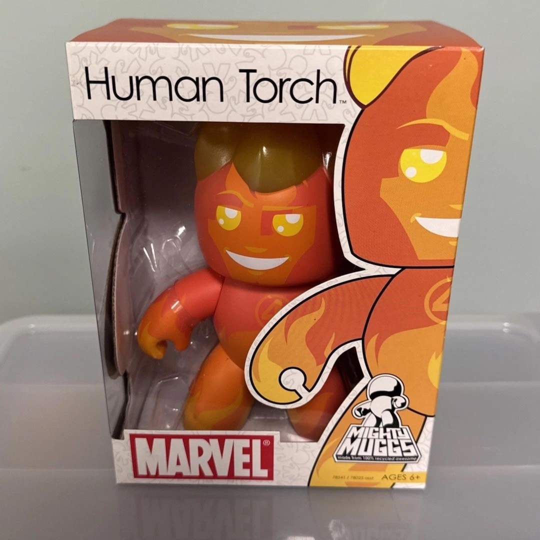 Hasbro Marvel Mighty Muggs Human Torch 2007 Wave 4 Figure NIB - Etsy