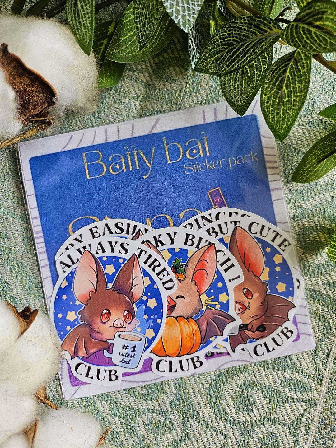 Batty Bat Sticker Pack - Etsy