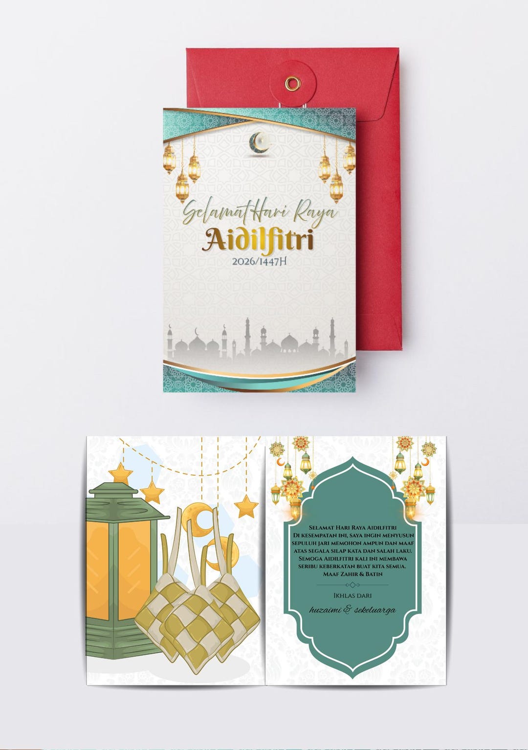 Hari Raya Greeting Card Template Editable Canva Template Instant ...