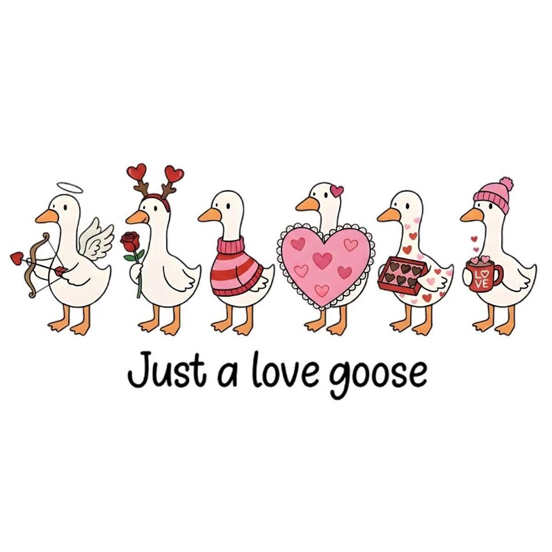 Just a Love Goose PNG – Cute Valentine Goose Illustration | Romantic ...