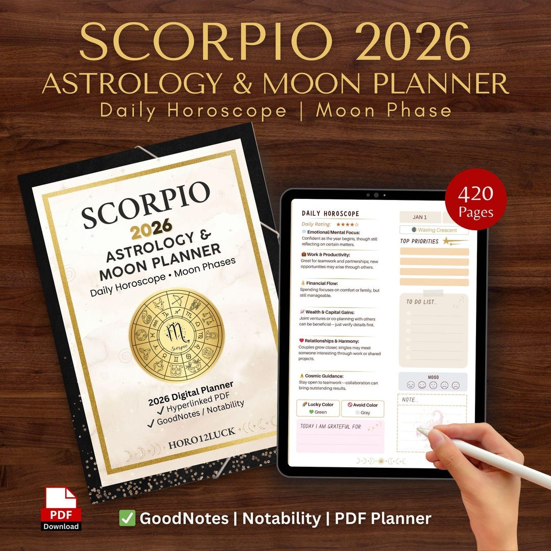 Scorpio 2026 Astrology Planner | Daily Horoscope & Moon Phases (digital ...