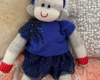 Custom Handmade Sock Monkey Plush Stuffed Animal Kids Plush - Etsy