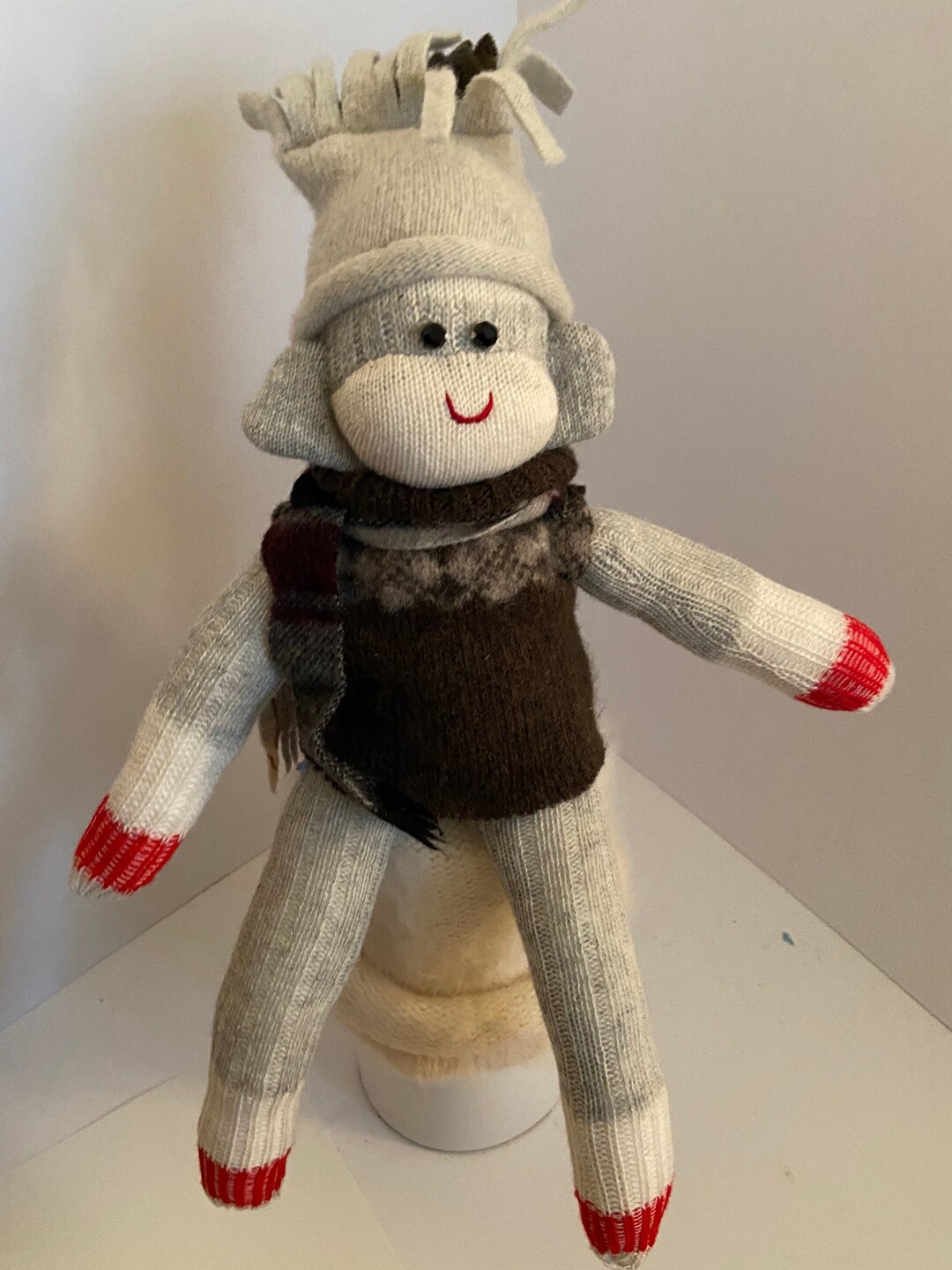 One of a Kind Sock Monkey, Unique Stuffed Sock Monkey, Gift, Valentines ...