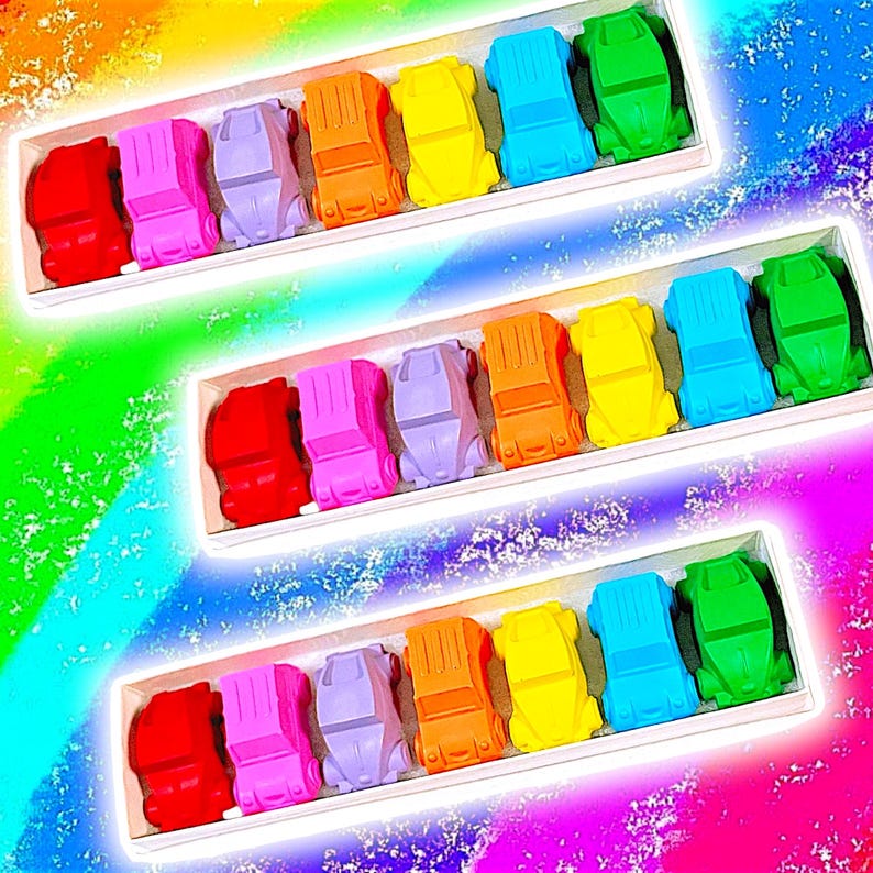 Handmade Car Crayons | Kids Birthday Party Favors - Etsy