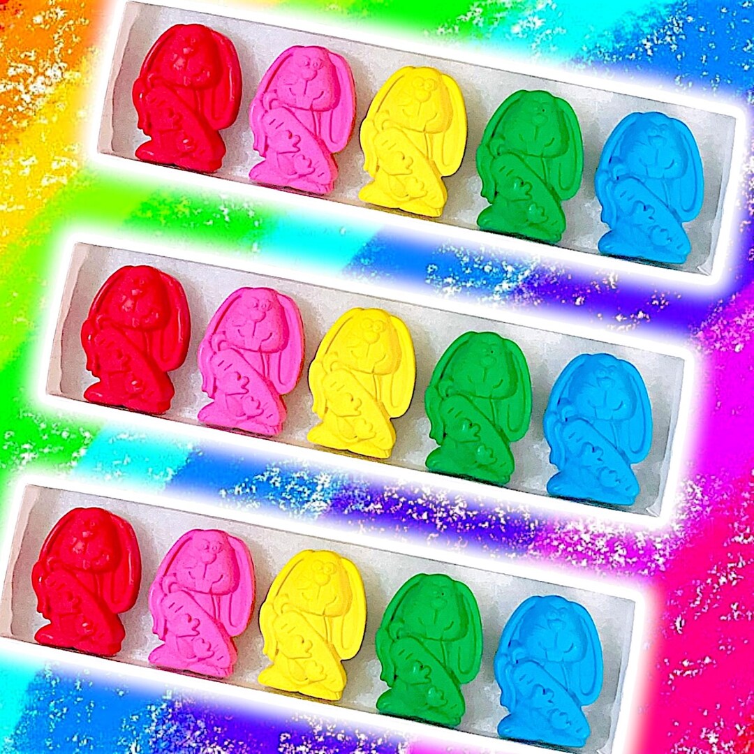 Handmade Bunny Crayons | Kids Party Favors | Birthday Gift - Etsy