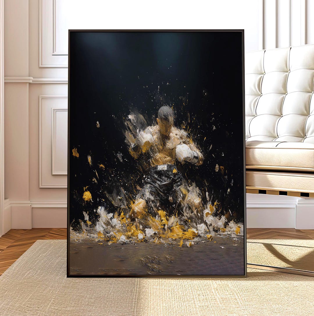 Boxing Fighter Artwork, Explosive Punch Motion, Modern Boxing Decor - Etsy