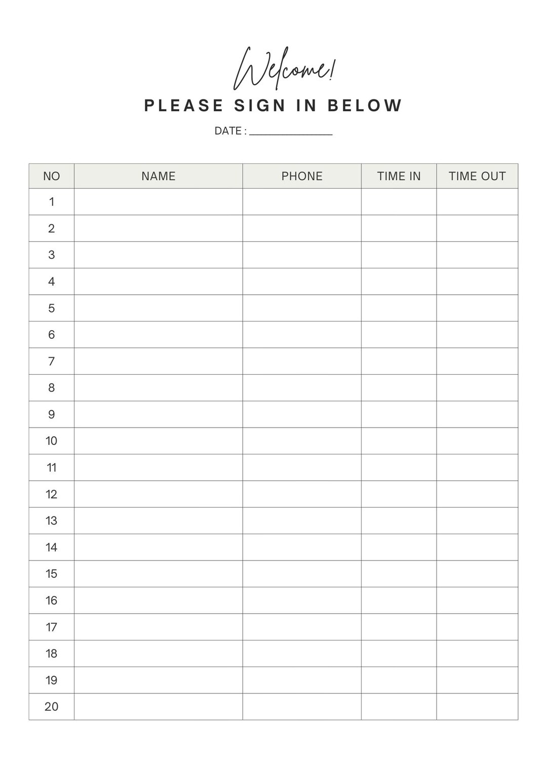 毎日の出勤・退勤記録シート - Etsy 日本