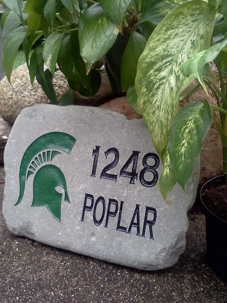 Engraved Address Stone With College Logo - Etsy