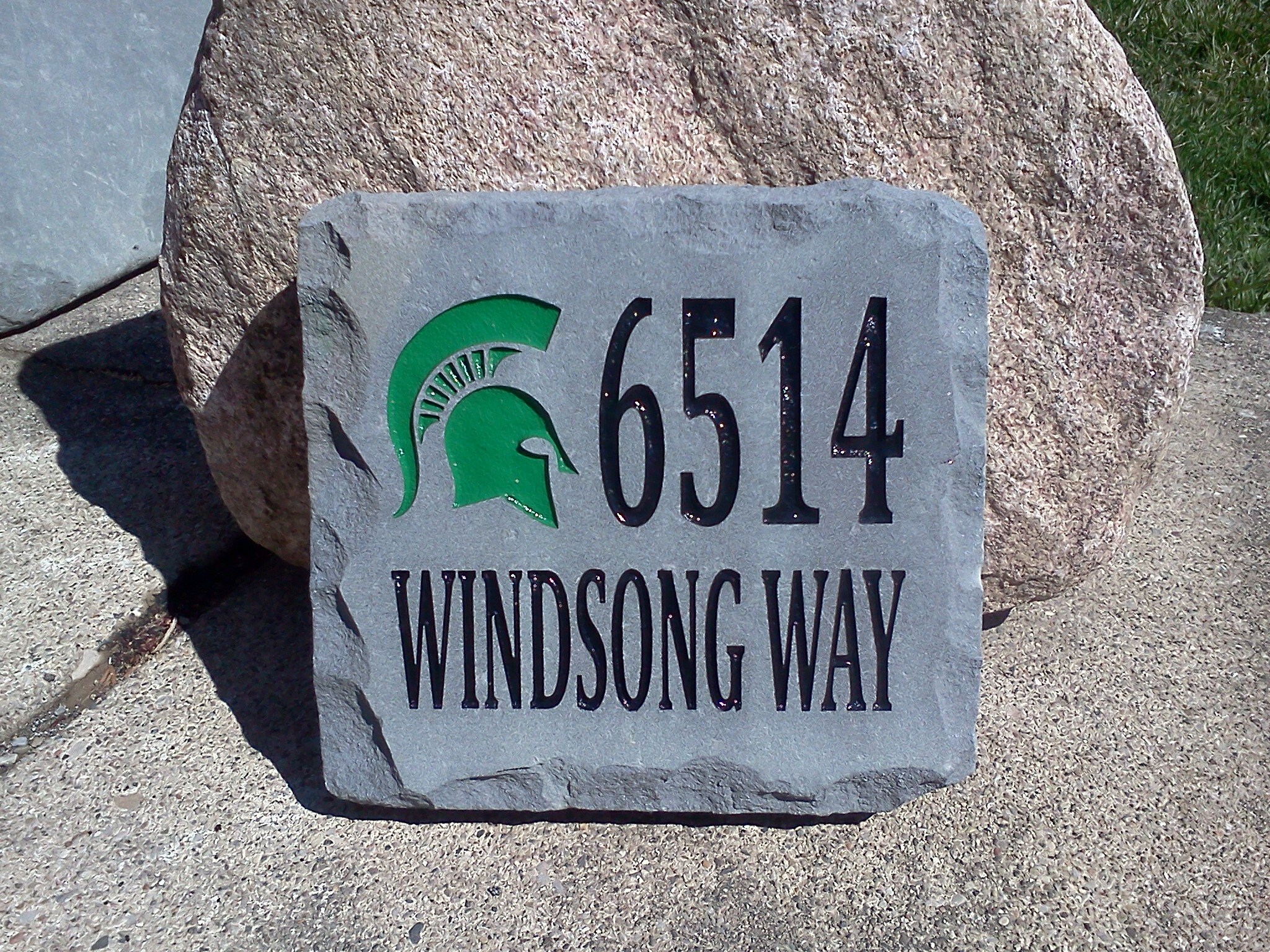 Engraved Address Stone With College Logo - Etsy