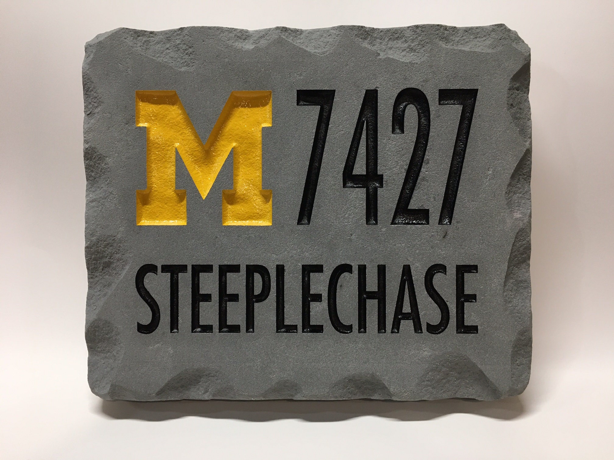 Engraved Address Stone With College Logo - Etsy