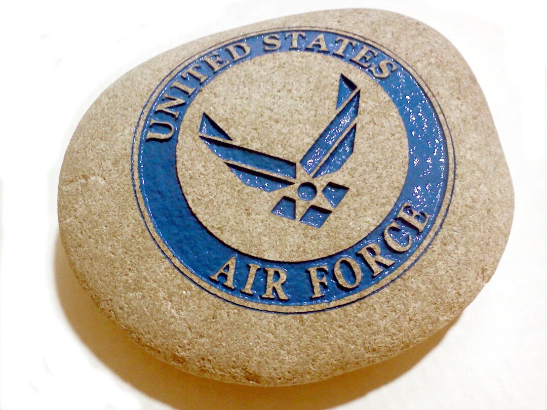 US Air Force Engraved Stone - Etsy