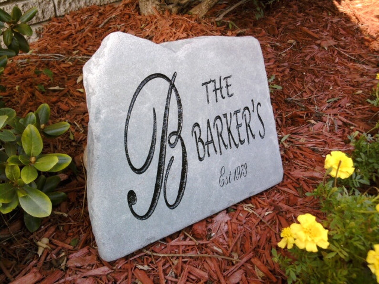 Engraved Stone With Family Name - Etsy