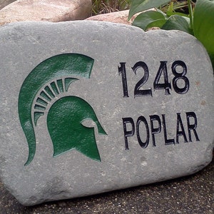 Engraved Address Stone With College Logo - Etsy