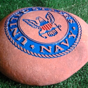 US Navy Engraved Stone - Etsy