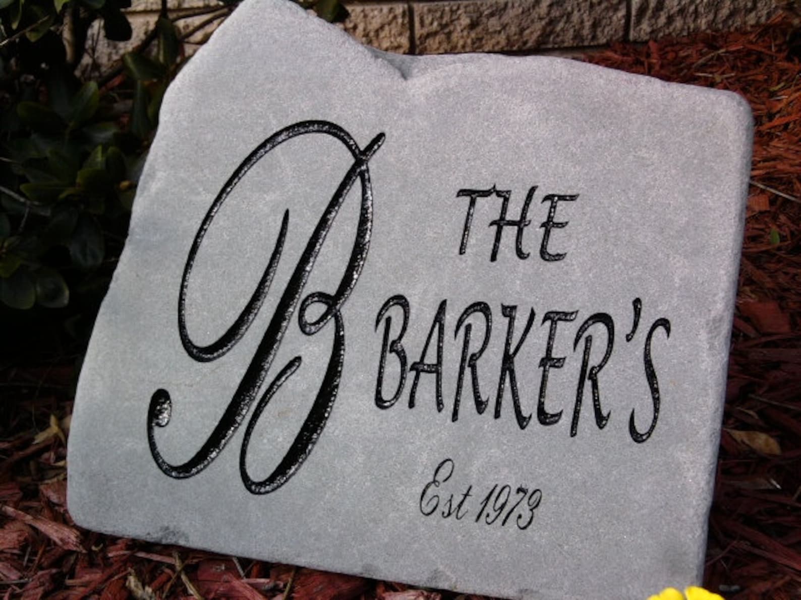 Engraved Stone With Family Name - Etsy