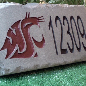Engraved Address Stone With College Logo - Etsy
