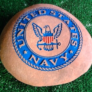 US Navy Engraved Stone - Etsy