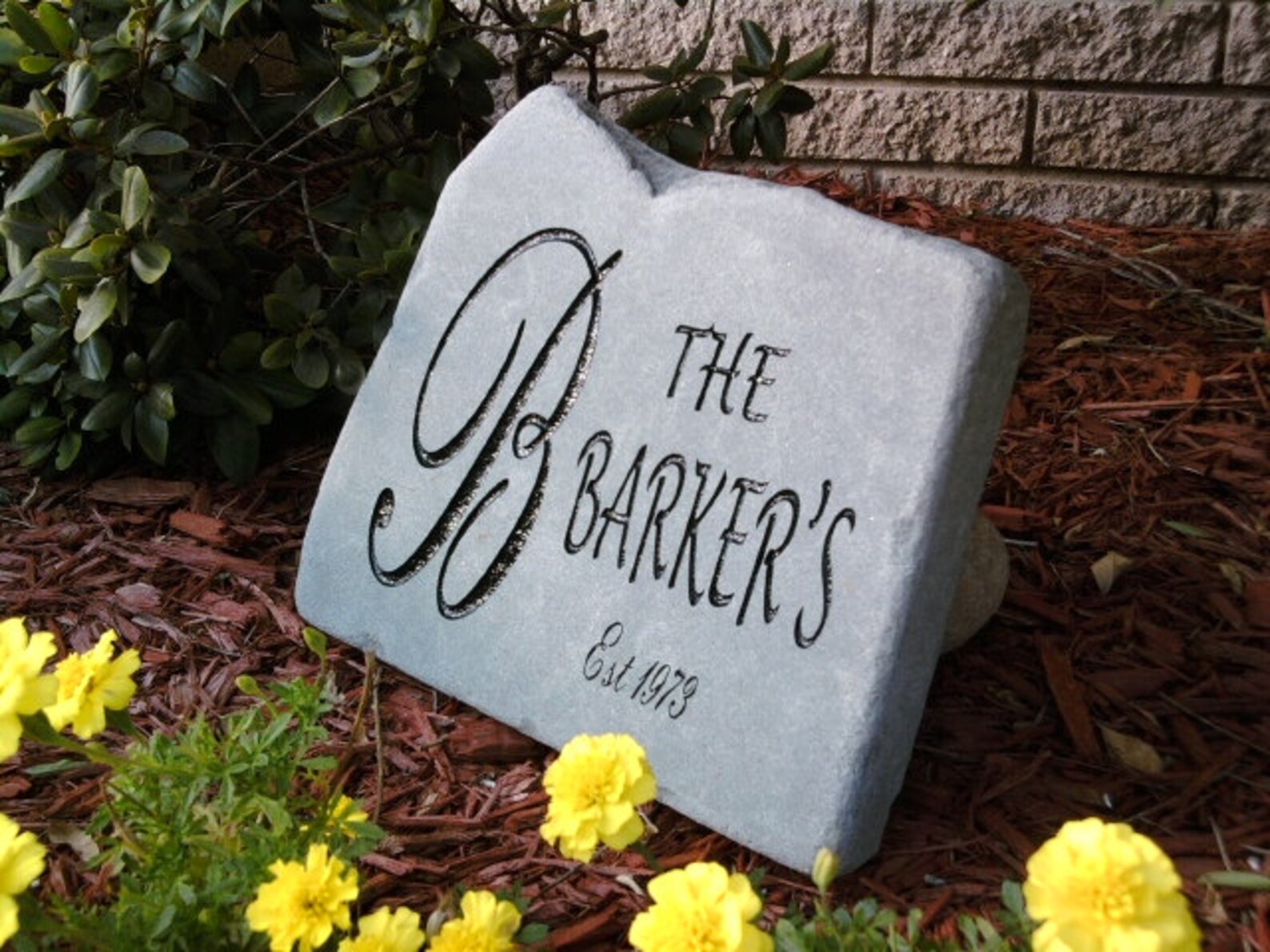 Engraved Stone With Family Name - Etsy