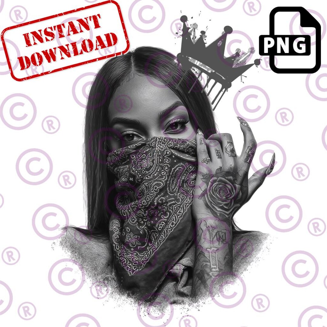 Bandana Queen PNG, Urban Woman Crown Graphic (digital Download) - Etsy