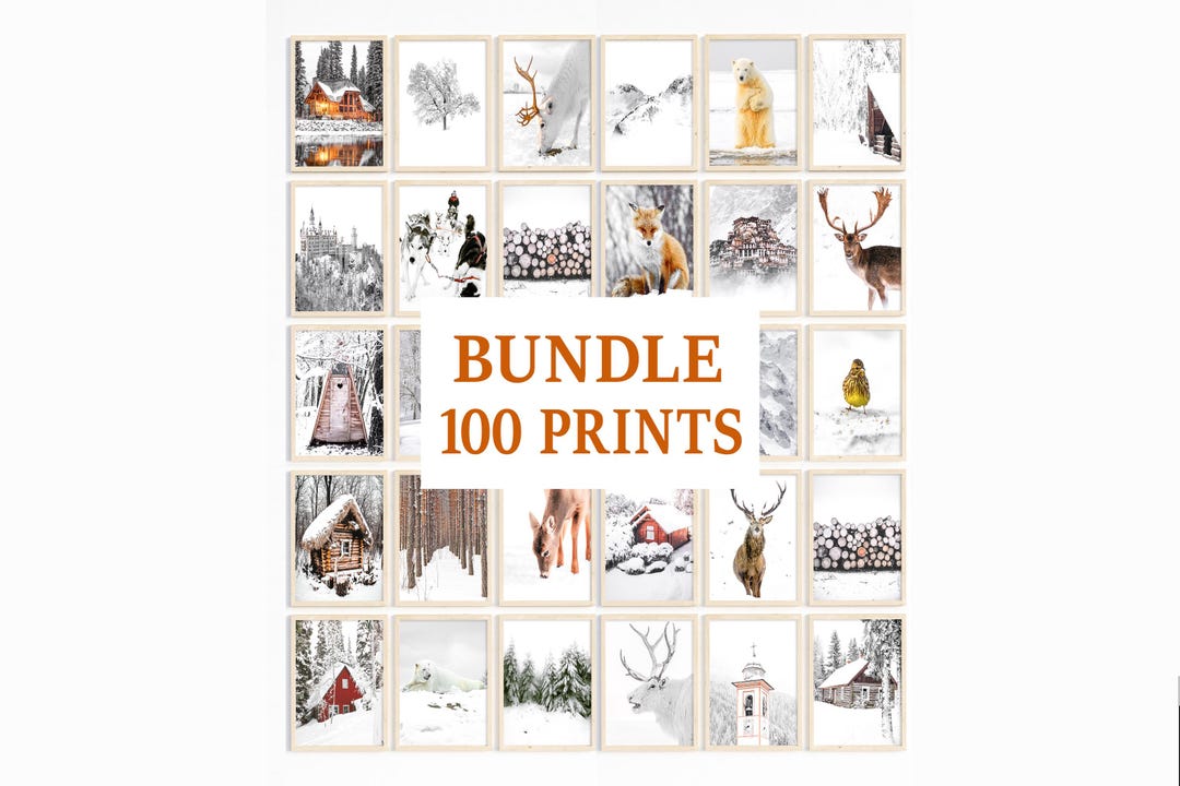 Winter Wall Art Bundle Printable – 100 Winter & Christmas Digital ...